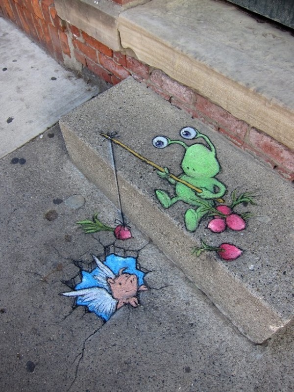 Chalk Art by David Zinn (28 photos) – A Collection 1 | STREET ART UTOPIA