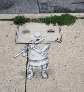 By David Zinn – In Ann Arbor, USA | STREET ART UTOPIA