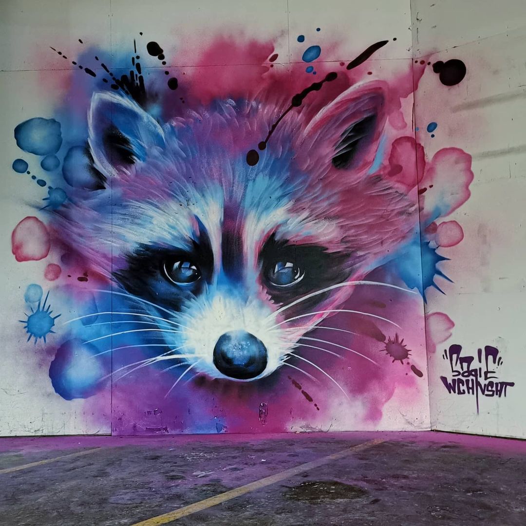 Late night session raccoon by Sagie | STREET ART UTOPIA