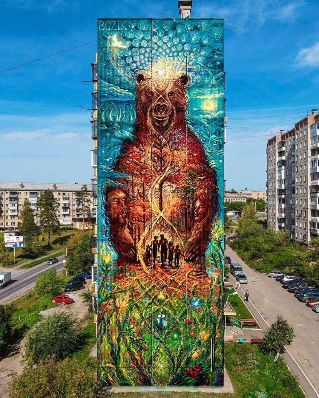 “Forest guardian” by Bozik in Miass, Russia | STREET ART UTOPIA