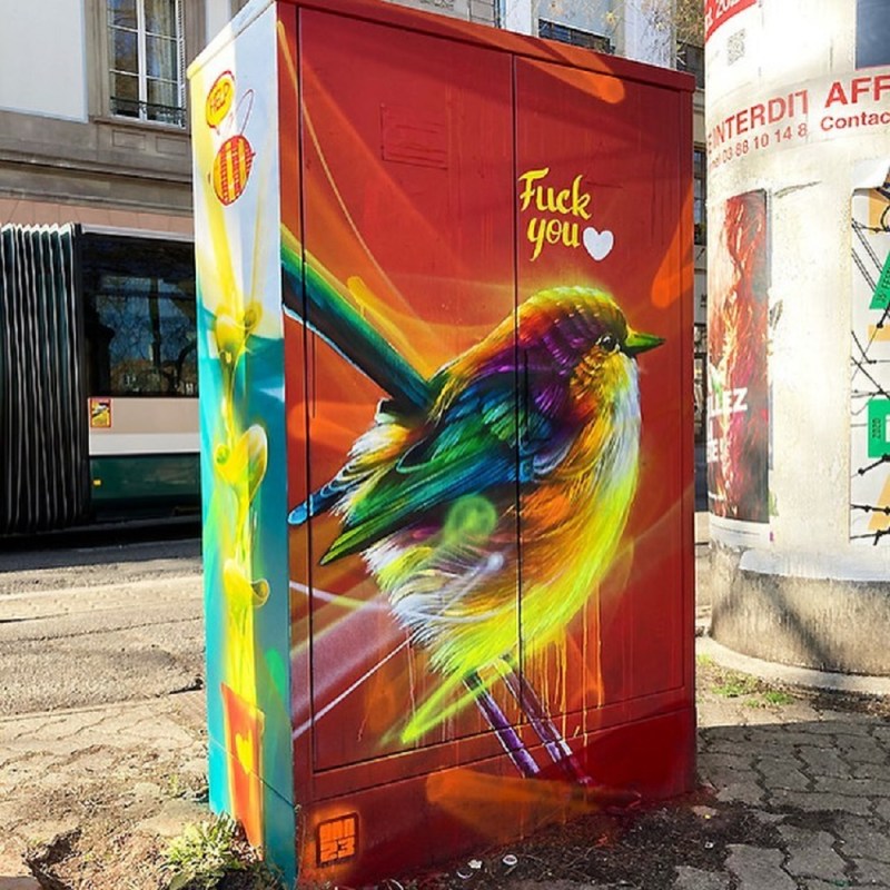 Street Art Bird by DAN23 in Strasbourg, France | STREET ART UTOPIA