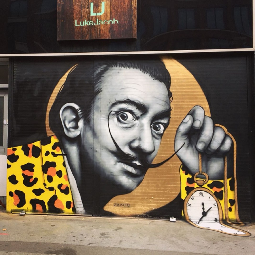 Salvador Dali mural by ZABOU in London, UK | STREET ART UTOPIA
