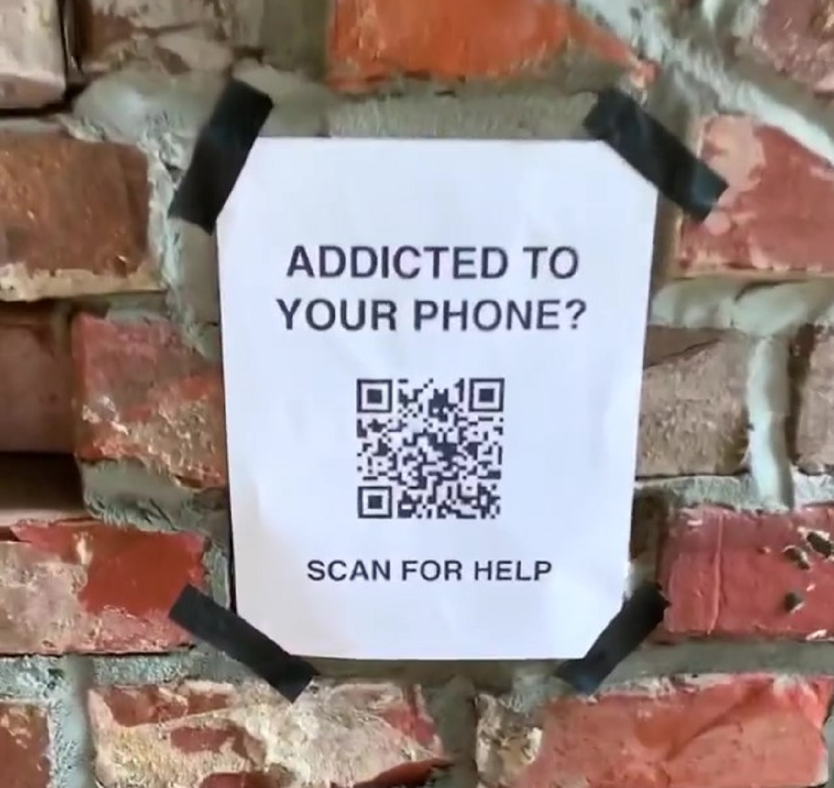 Addicted to your phone? Scan for help | STREET ART UTOPIA