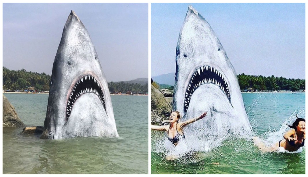 10 photos – Graffiti Artist Jimmy Swift made White Shark out of beach ...