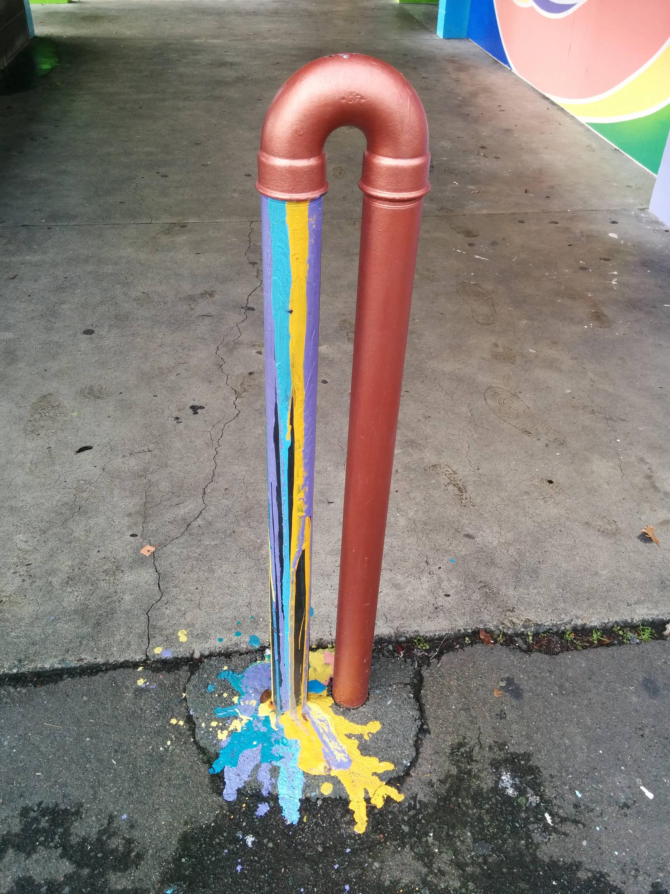 Creative painting on barrier bars | STREET ART UTOPIA