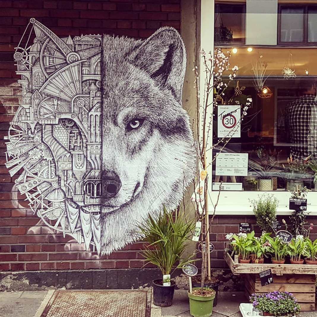 All in all its just another brick in the wolf | STREET ART UTOPIA