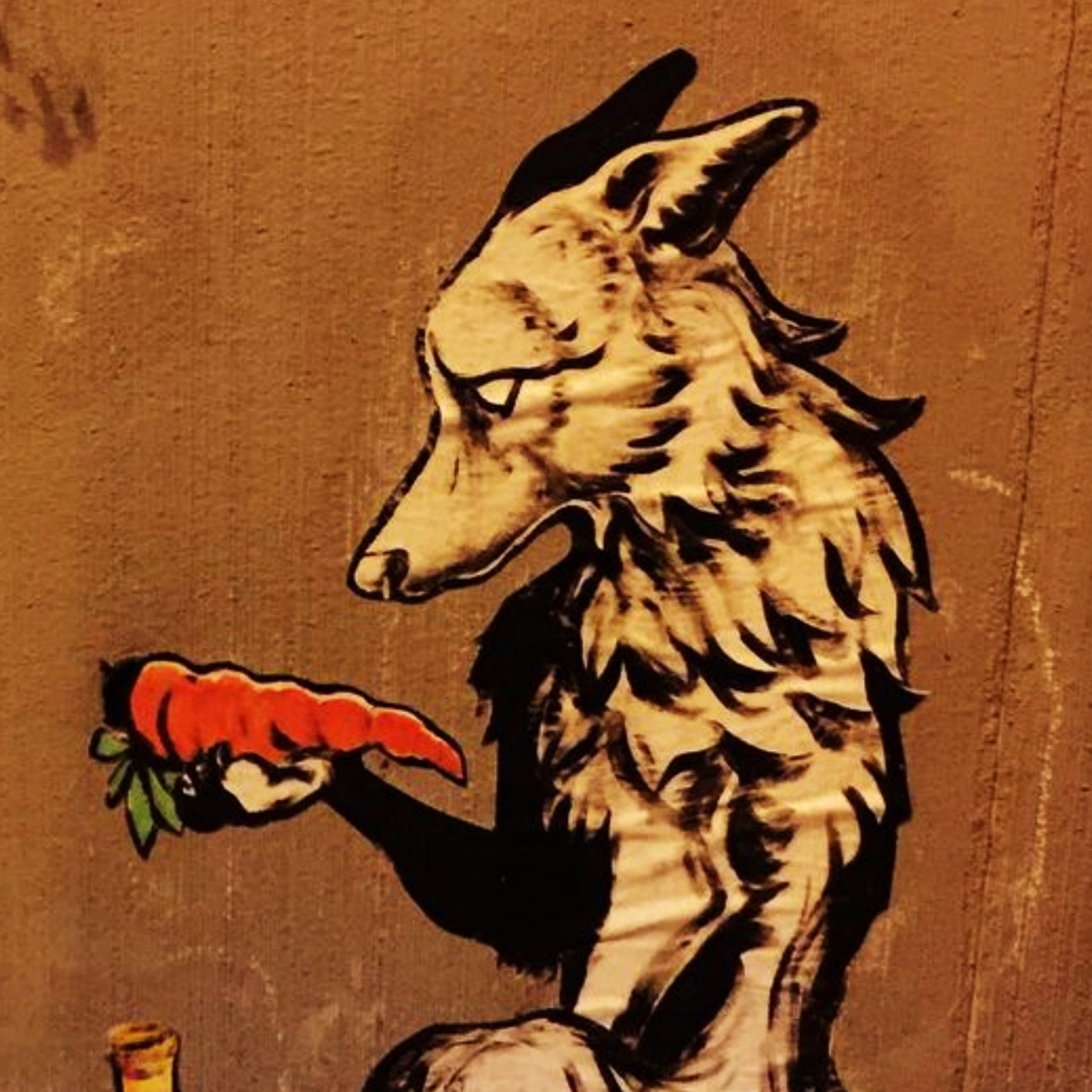 Vegan wolf (by Loup y es tu in Paris, France) | STREET ART UTOPIA