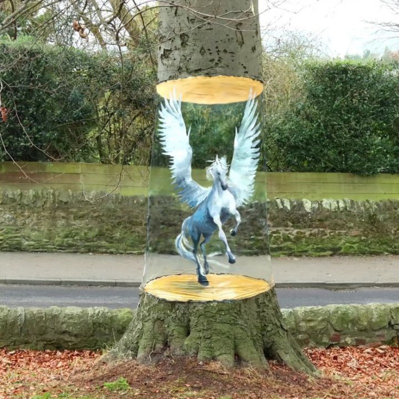 Pegasus Tree Illusion by Howard Lee | STREET ART UTOPIA