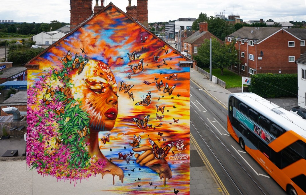 The Painted Lady – By Jim Vision In Beeston, UK (4 photos) | STREET ART ...