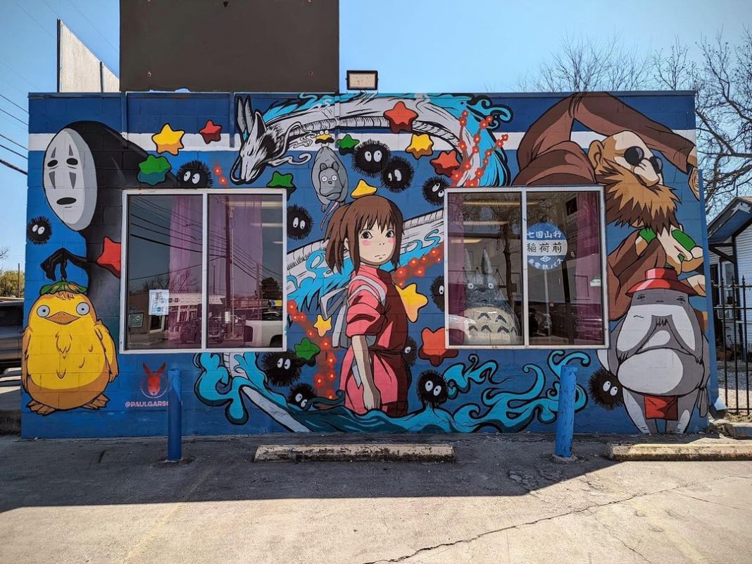 Spirited Away Mural by Paul Garson in San Antonio, Texas | STREET ART ...