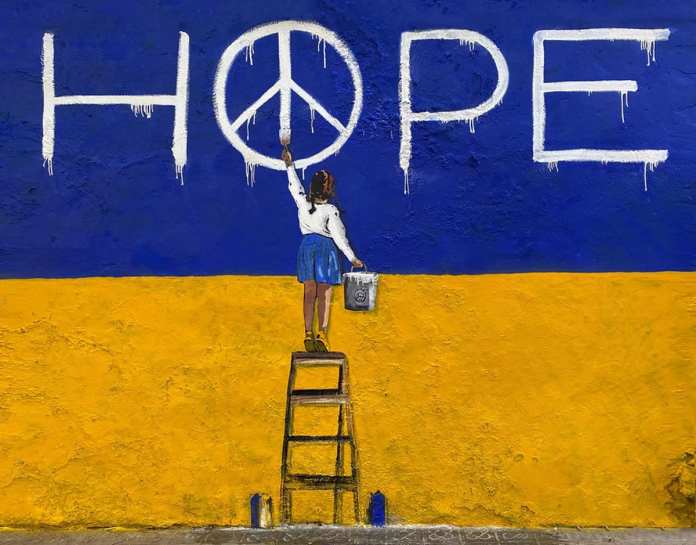 Hope is the highest form of art (mural by TVBOY in Barcelona, Spain ...
