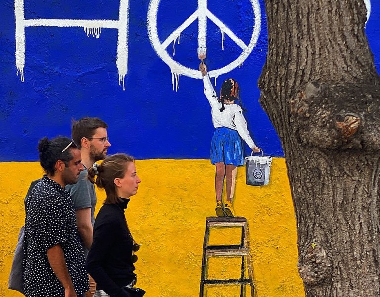 Hope is the highest form of art (mural by TVBOY in Barcelona, Spain ...