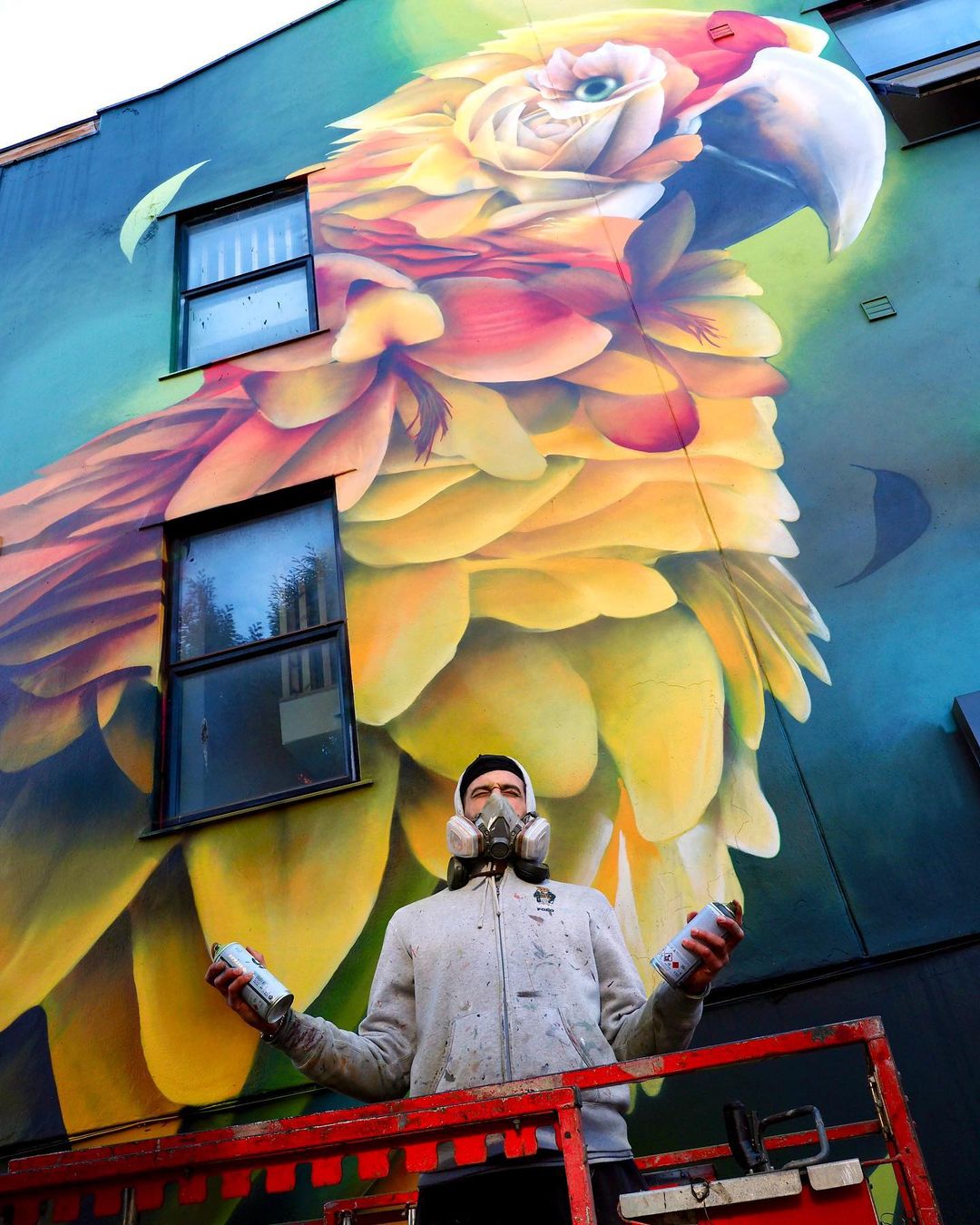 Parrot mural by Curtis Hylton for UPFEST in Bristol, UK | STREET ART UTOPIA