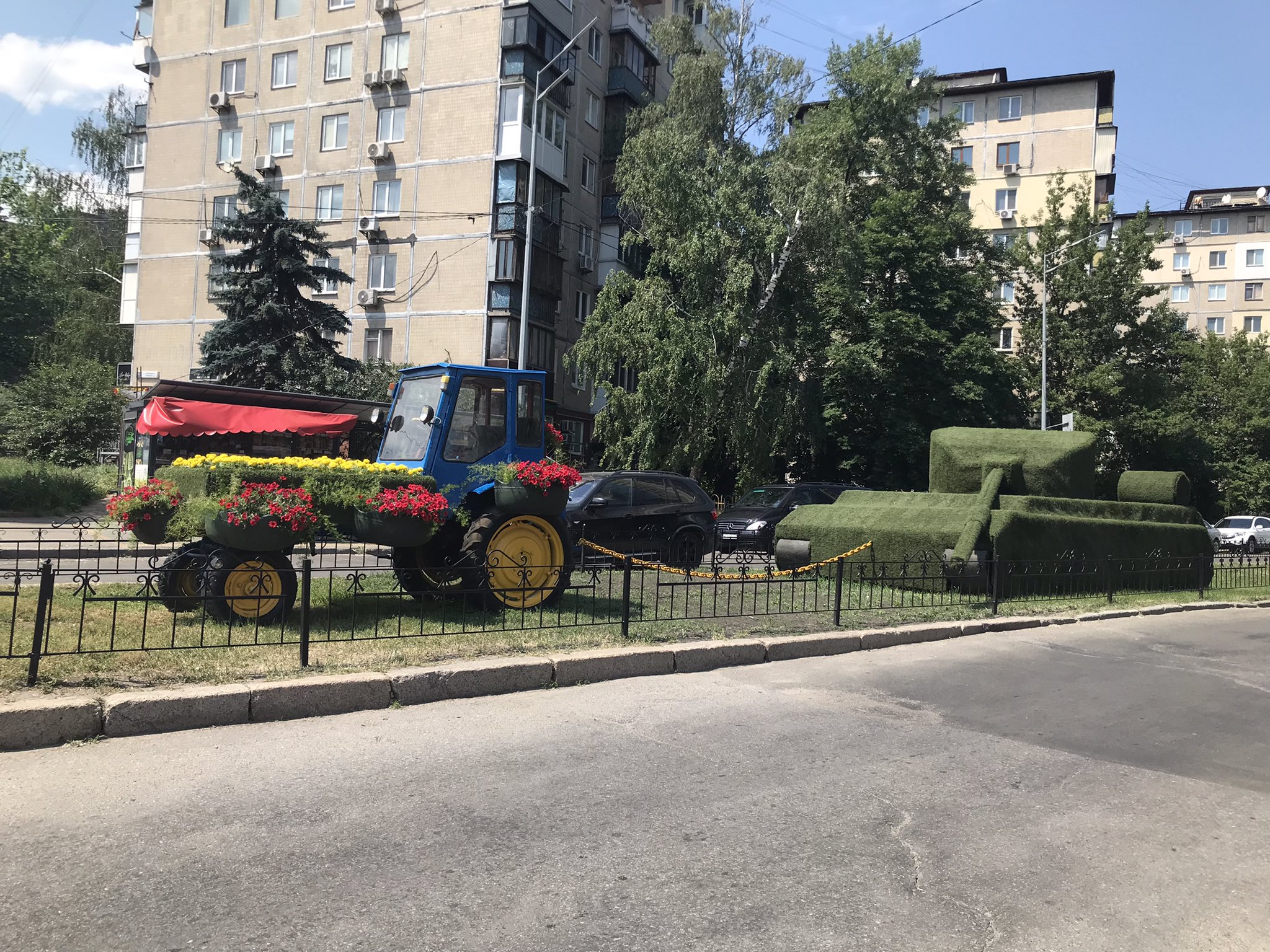 You have to hand it to Kyiv city. They’ve taken wartime topiary humour ...