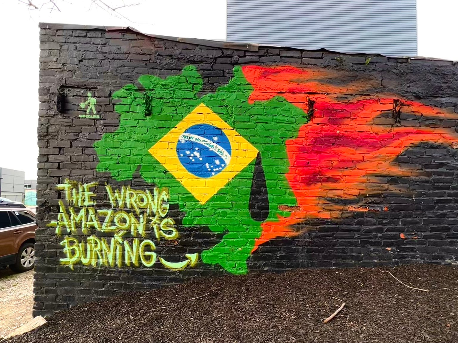 The wrong Amazon is burning Mural seen in Philadelphia | STREET ART UTOPIA