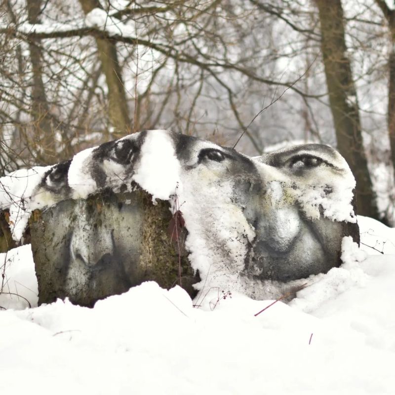 The recent heavy snowfall allowed for the creation of portraits painted ...