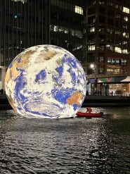 Floating Earth Is An Installation By Artist Luke Jerram In London UK Floating Earth Is An Installation By Artist Luke Jerram In London UK