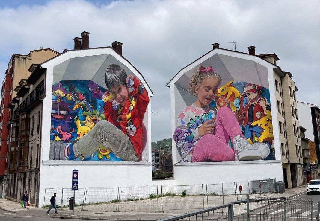 Charming mural by Dadospuntocero in Langreo, Spain | STREET ART UTOPIA