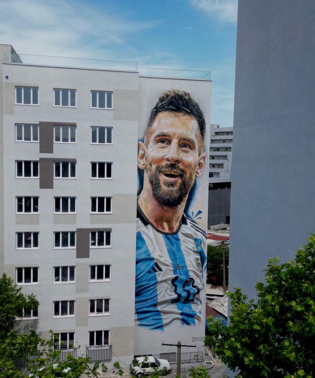 Mural of Lionel Messi by Maximiliano Bagnasco in Tirana, Albania (7 ...