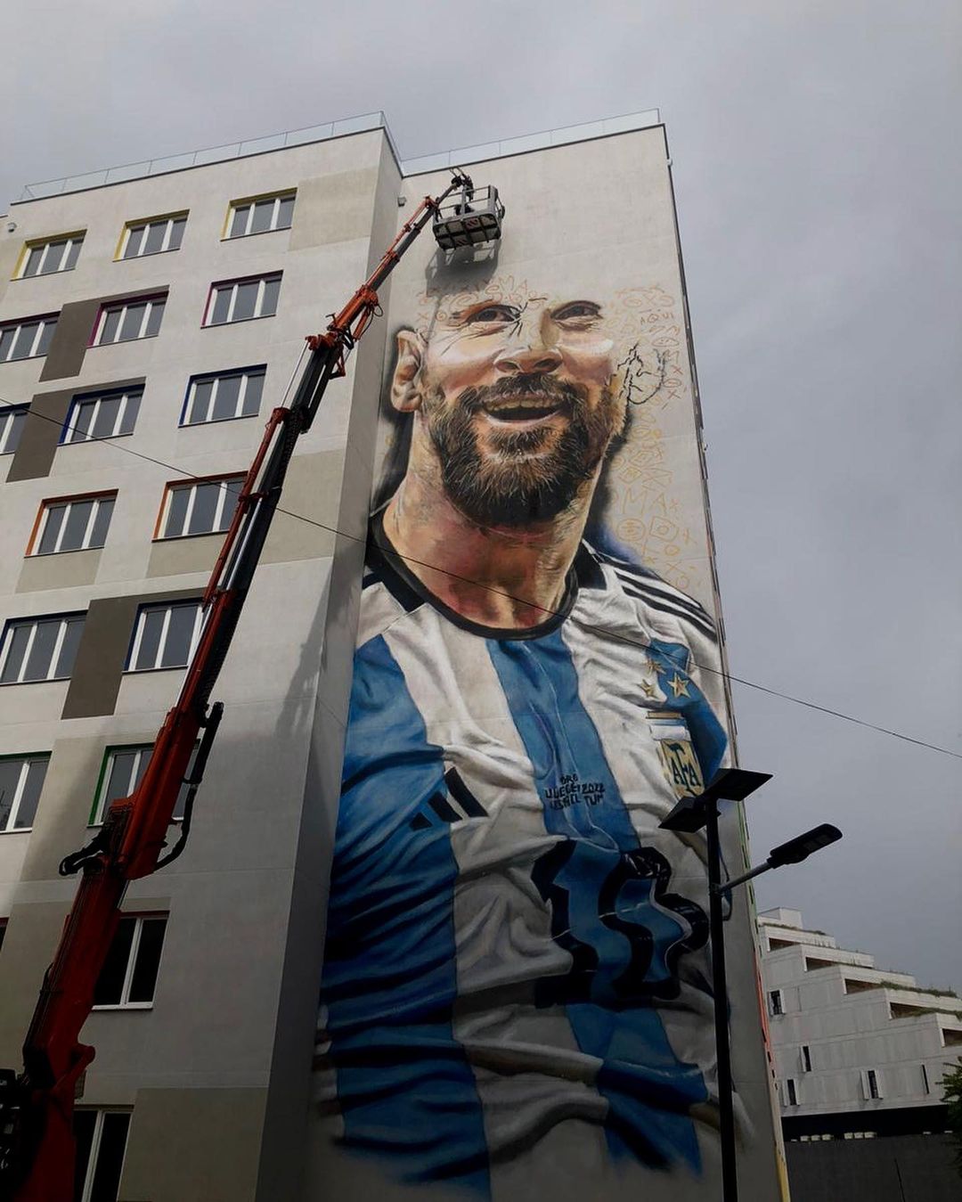 Mural of Lionel Messi by Maximiliano Bagnasco in Tirana, Albania (7 ...