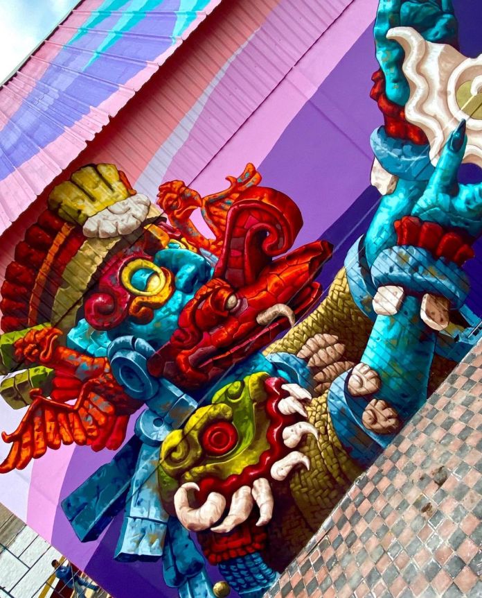 Murals “Mayáhuel” and “Ehecatl” by Zero3 in Mexico City | STREET ART UTOPIA