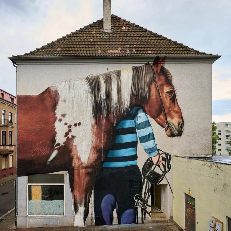 5 Photos and Video of Horse Mural by Matthias Mross in Neunkirchen ...