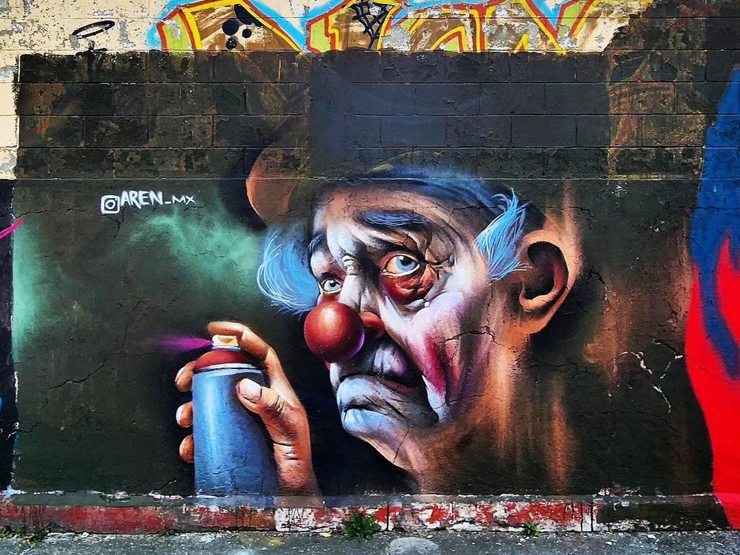 Graffiti Clown by AREN in Mexico City, Mexico | STREET ART UTOPIA