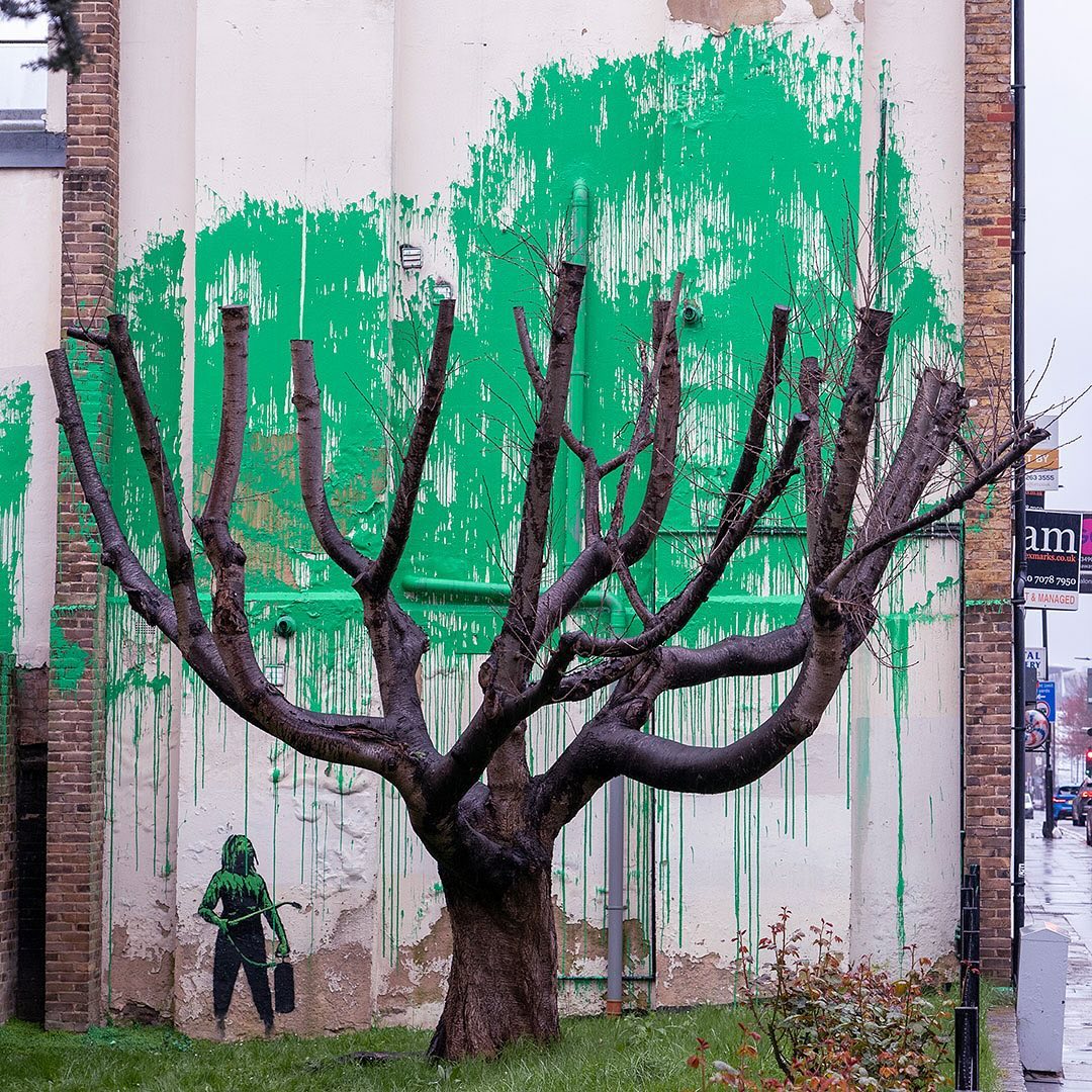 3 Photos of Street Art by Banksy at on Hornsey Road in North London, UK ...