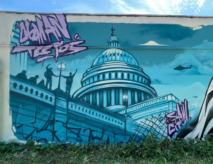 “I know you’re not thinking. You never do” – Mural on Donald Trump in ...