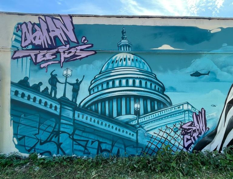 “I know you’re not thinking. You never do” – Mural on Donald Trump in ...