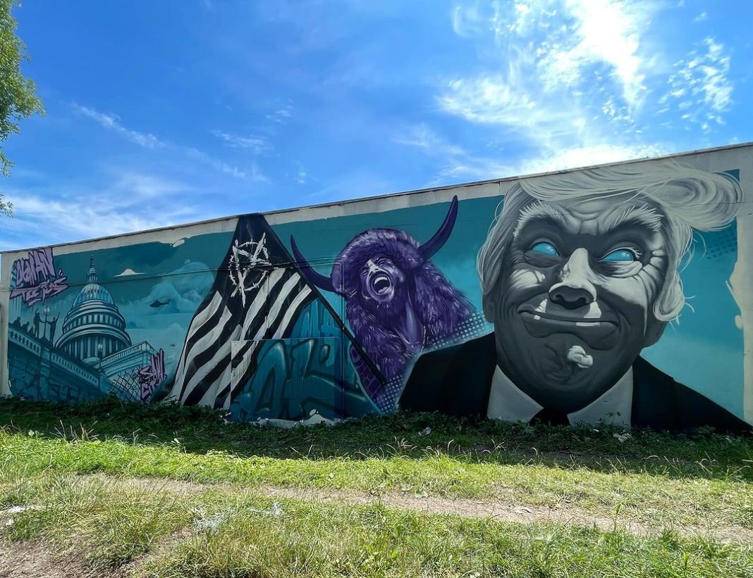 “I know you’re not thinking. You never do” – Mural on Donald Trump in ...