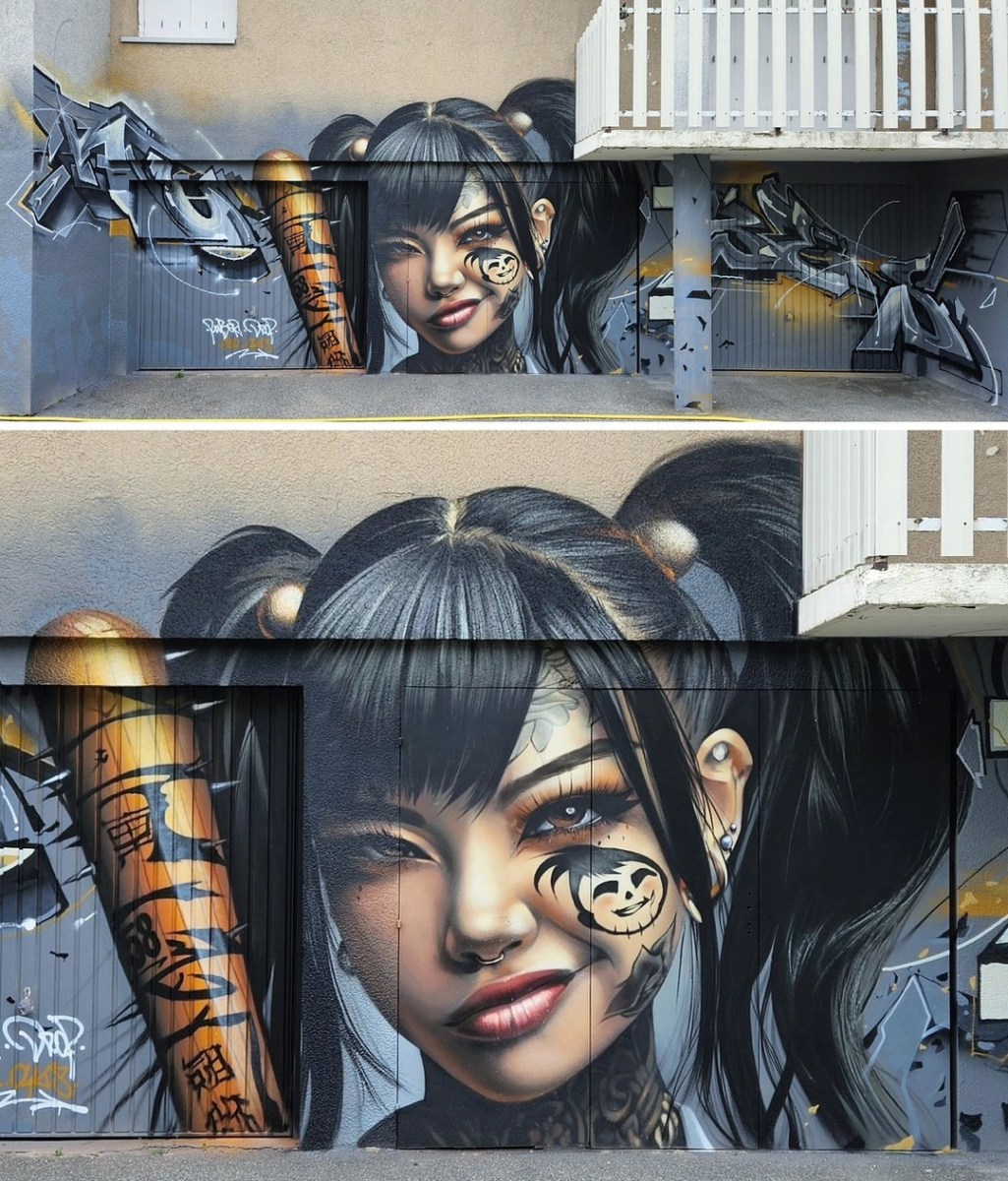 Post Graffiti by DROP and Mimouze in Dunières, France | STREET ART UTOPIA