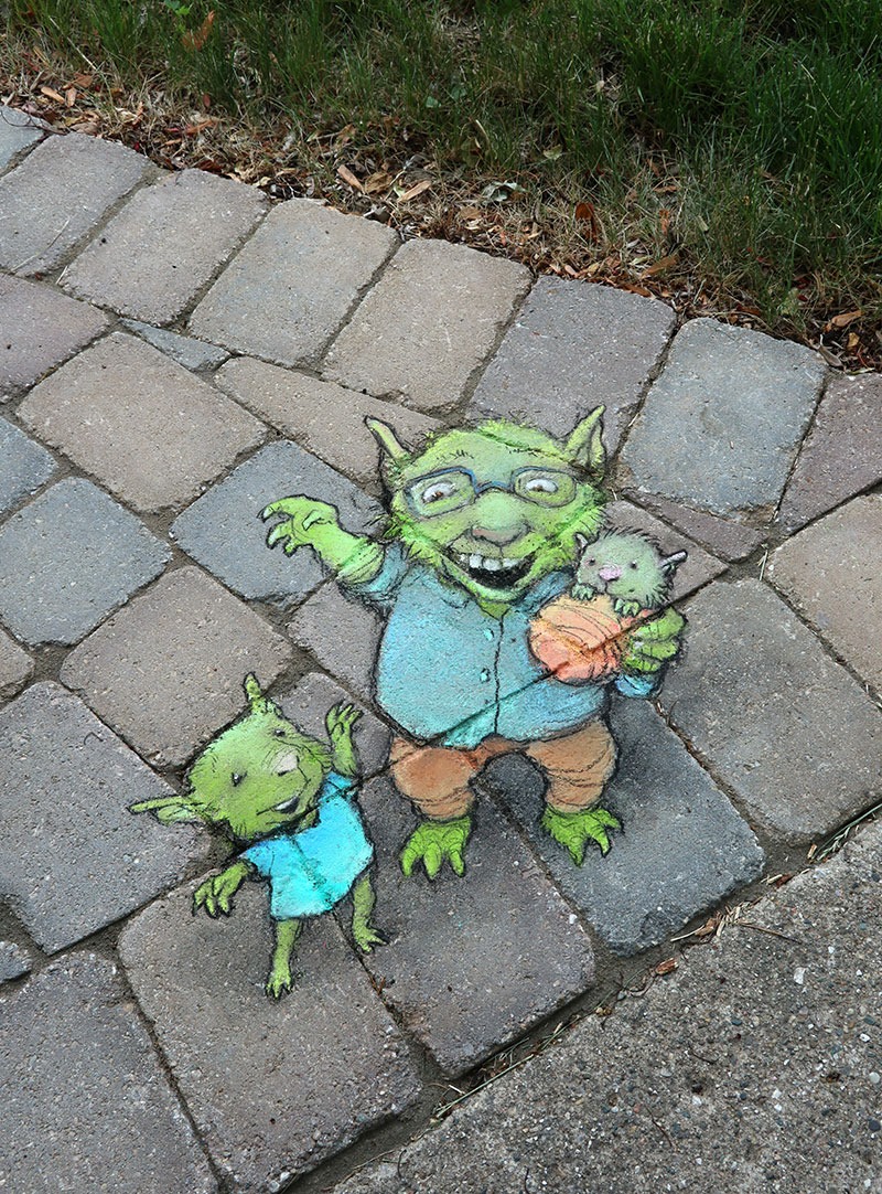 Whimsical Wonders: 7 Lovely Artworks by David Zinn - STREET ART UTOPIA