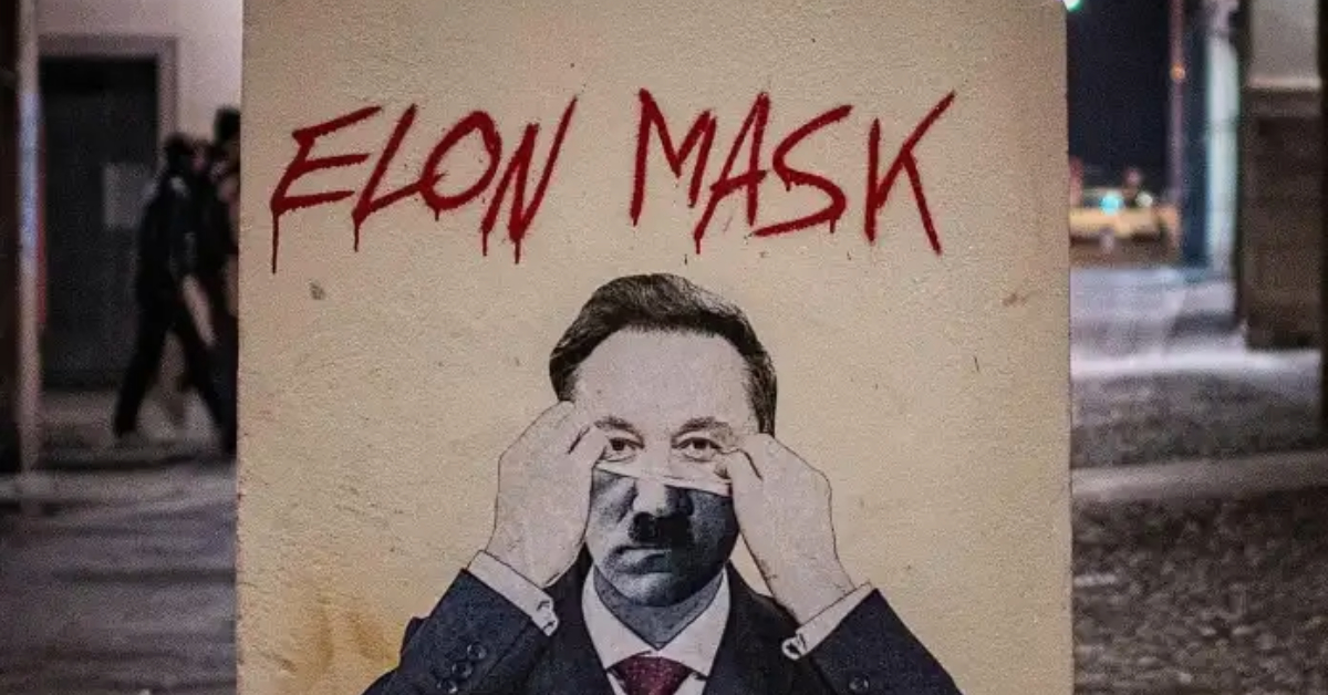 Elon Mask: Street Art Takes Aim at Musk’s Controversial Salute and Far ...