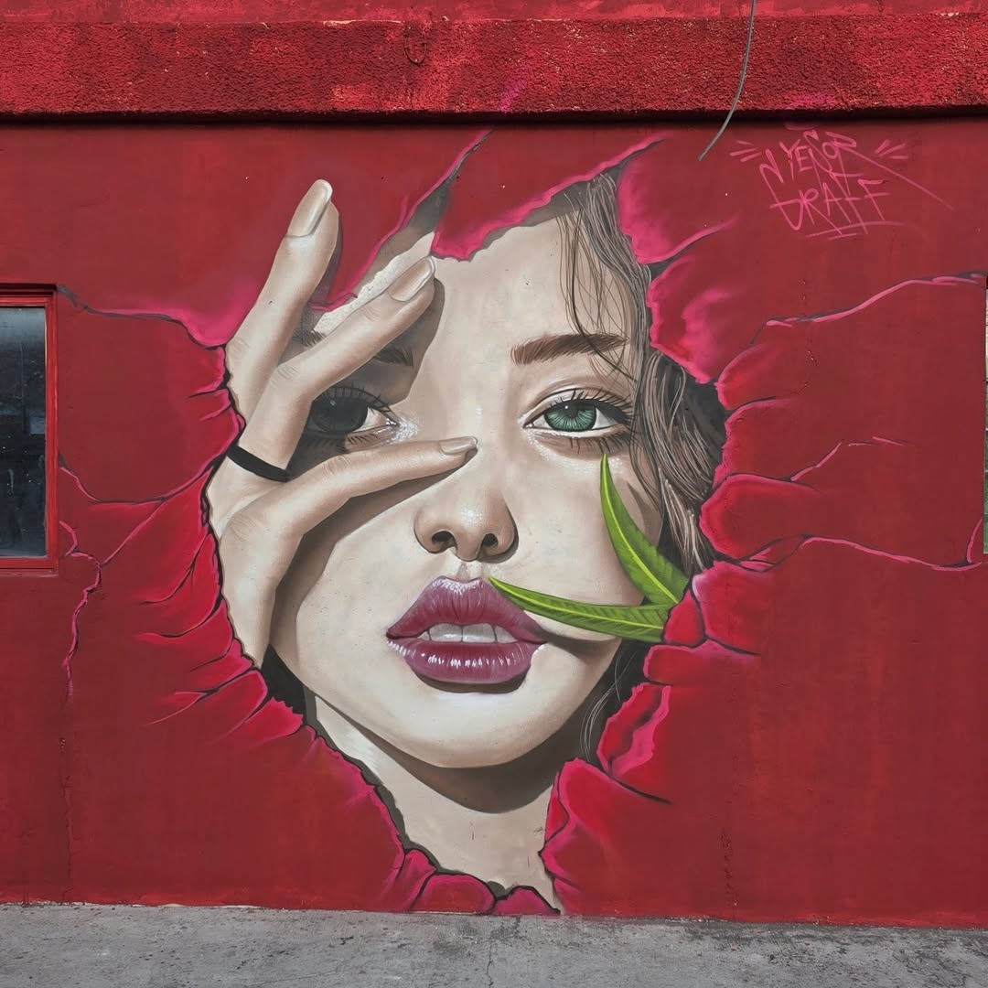 Emerging Through Red (by Yesor Graff in Morelia, Mexico) - STREET ART ...
