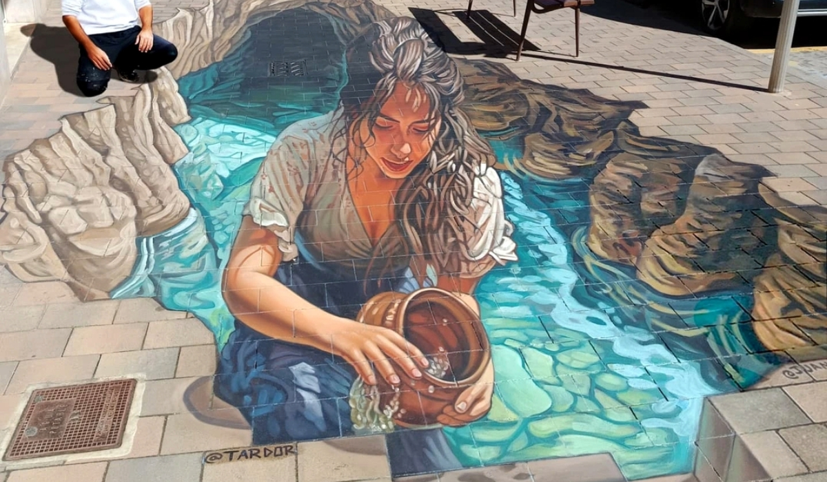 A Hidden Spring Beneath the Street in Riola, Spain (3D Street Art ...