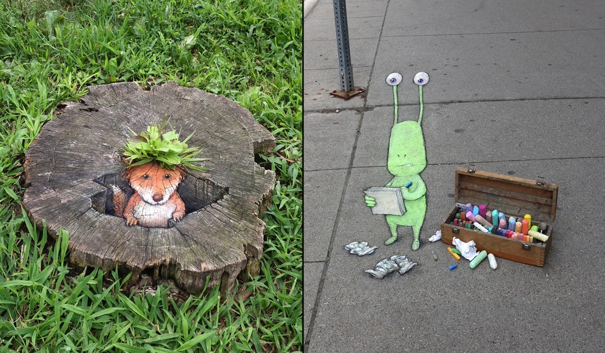 Made You Smile (12 Photos of Art by David Zinn) - STREET ART UTOPIA